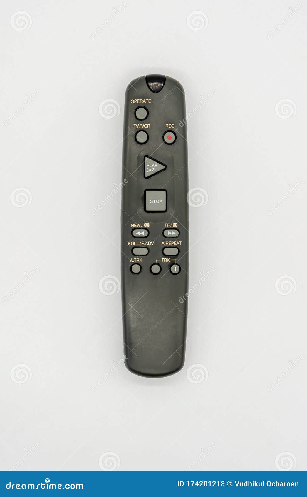Universal Remote Control Isolated on White. Old and Dirty Music Station ...