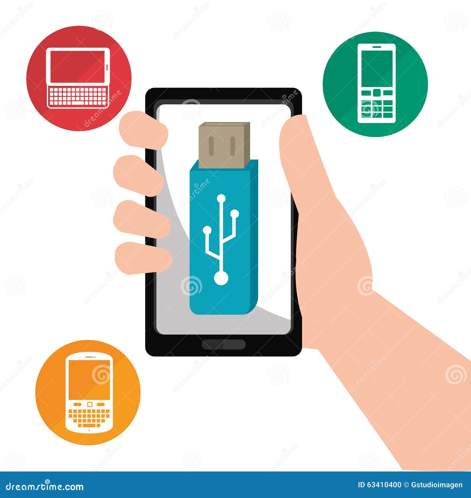 Universal Serial Bus stock illustration. Illustration of plug - 63410400