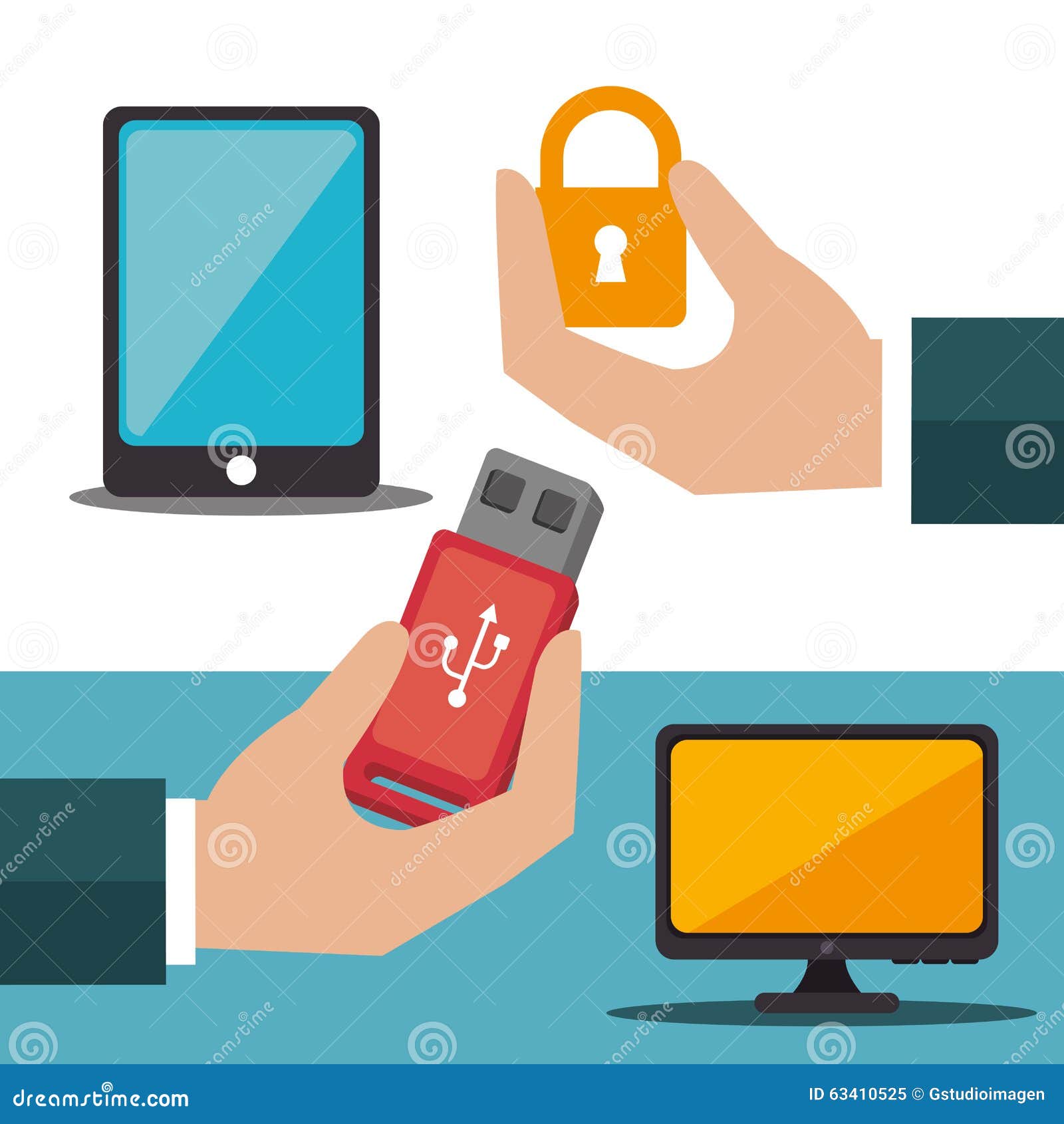 Universal Serial Bus stock illustration. Illustration of devices - 63410525