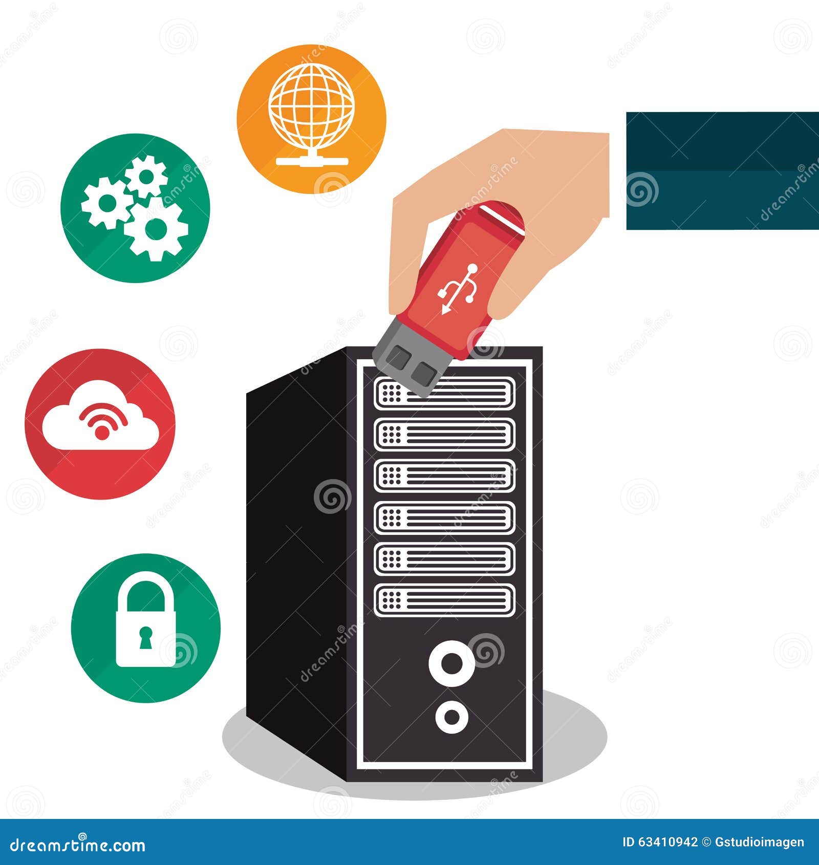 Universal Serial Bus stock illustration. Illustration of information ...