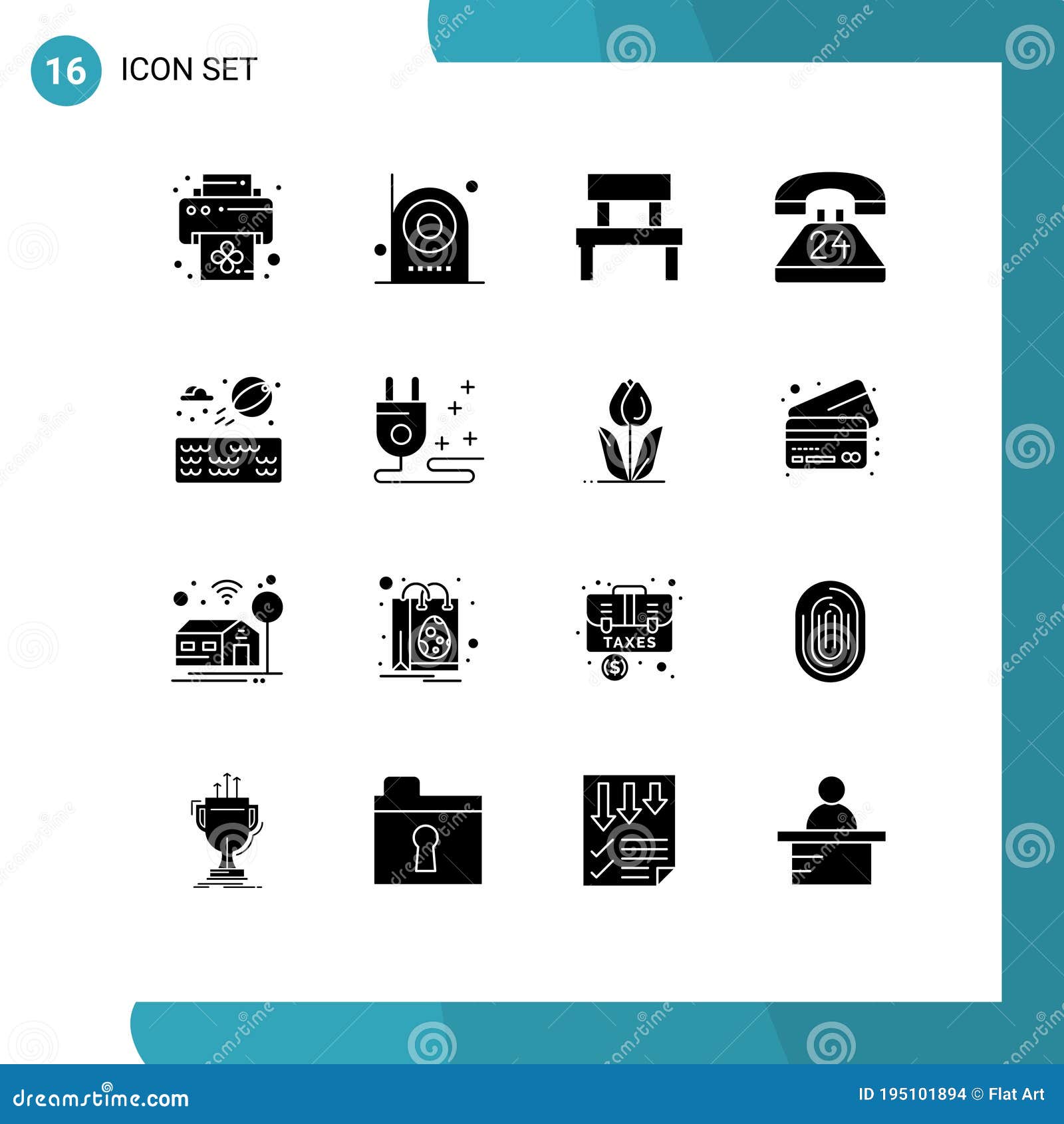 16 Universal Solid Glyph Signs Symbols of Conversation, Communication ...