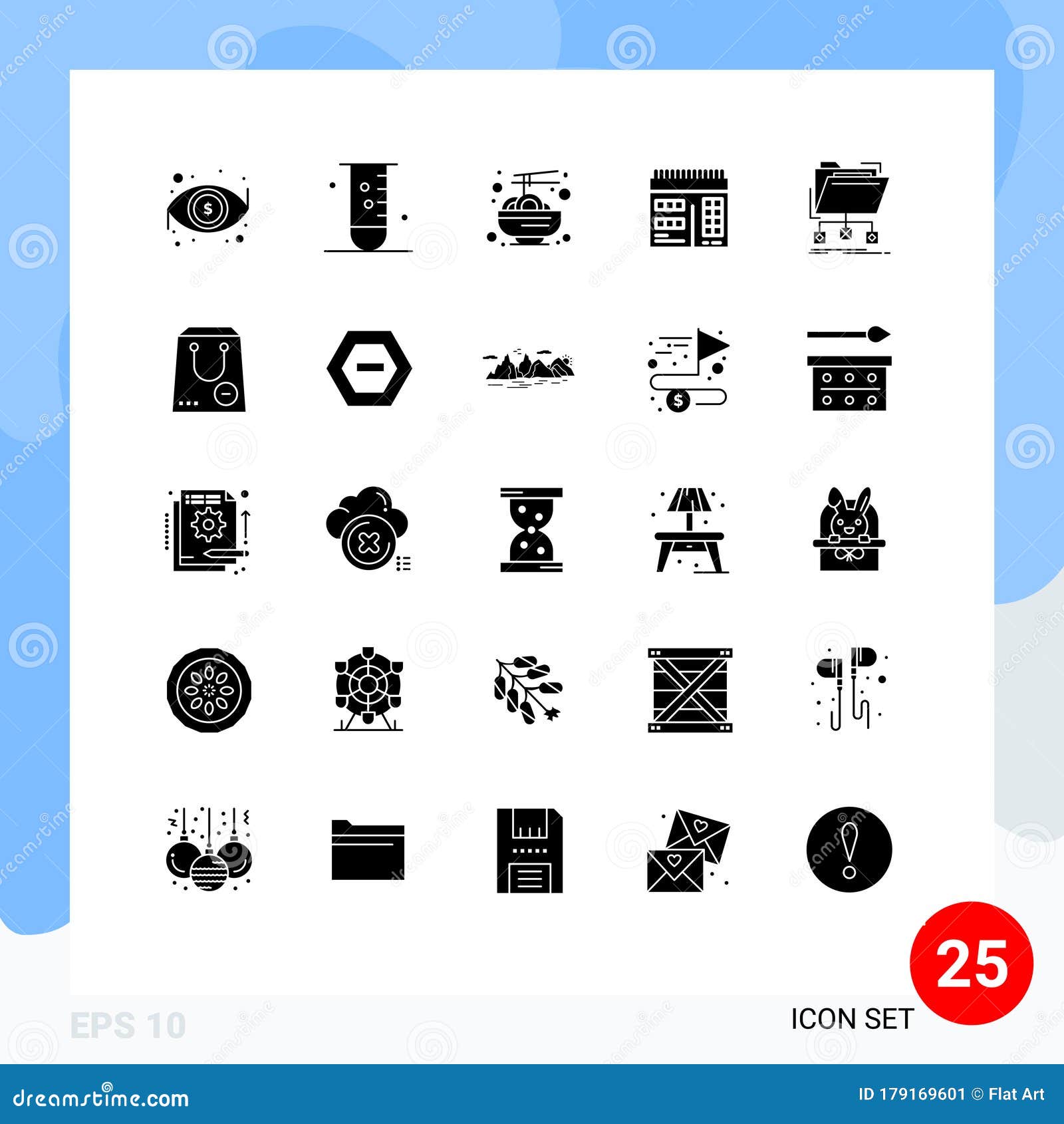 25 Universal Solid Glyph Signs Symbols of Data, Design, Science ...