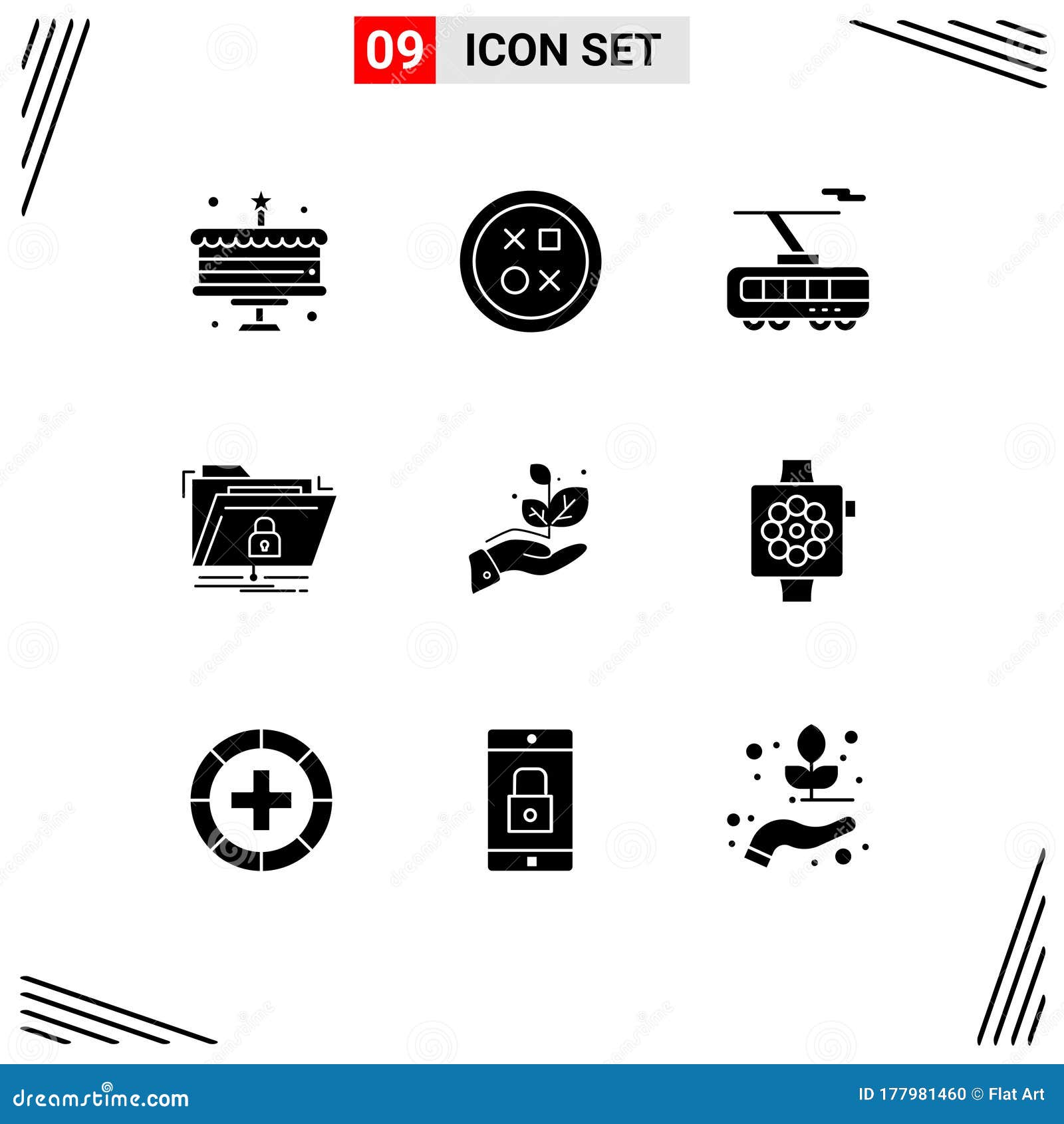 9 Universal Solid Glyph Signs Symbols of Growth, Network, Clever ...