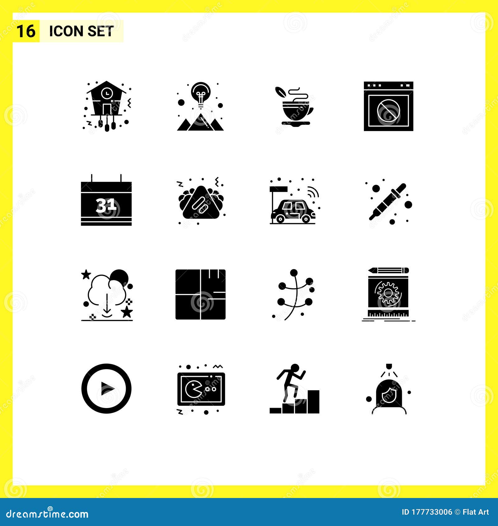 16 Universal Solid Glyphs Set for Web and Mobile Applications Website ...