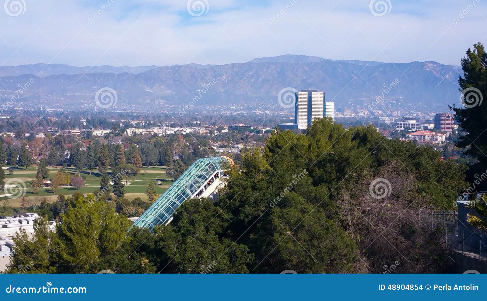 Universal Studios Hollywood View Stock Photo - Image of blue, buildings ...