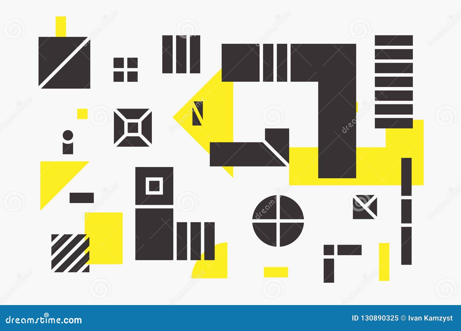 Universal Trend Linear Geometric Shapes Set with Halftone Elements ...