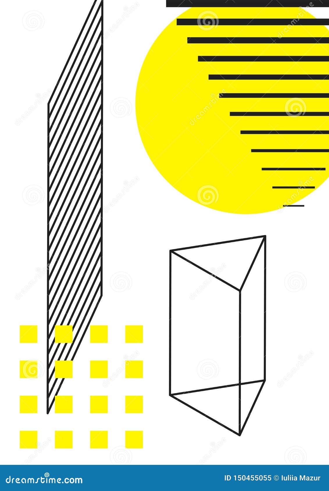 Poster with Bright Bold Geometric Elements Stock Vector - Illustration ...