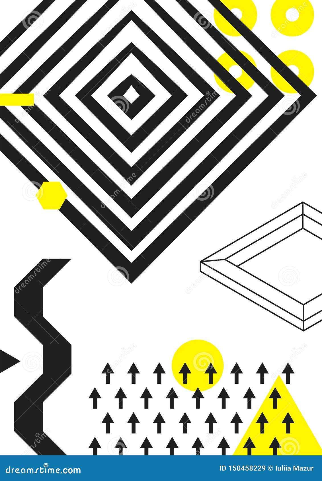 Poster with Bright Bold Geometric Elements Stock Vector - Illustration ...