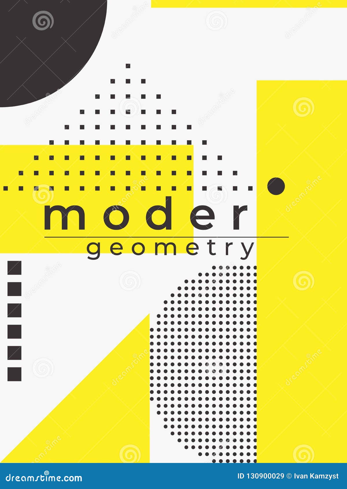 Universal Trend Poster. Linear Geometric Shapes Set with Halftone ...