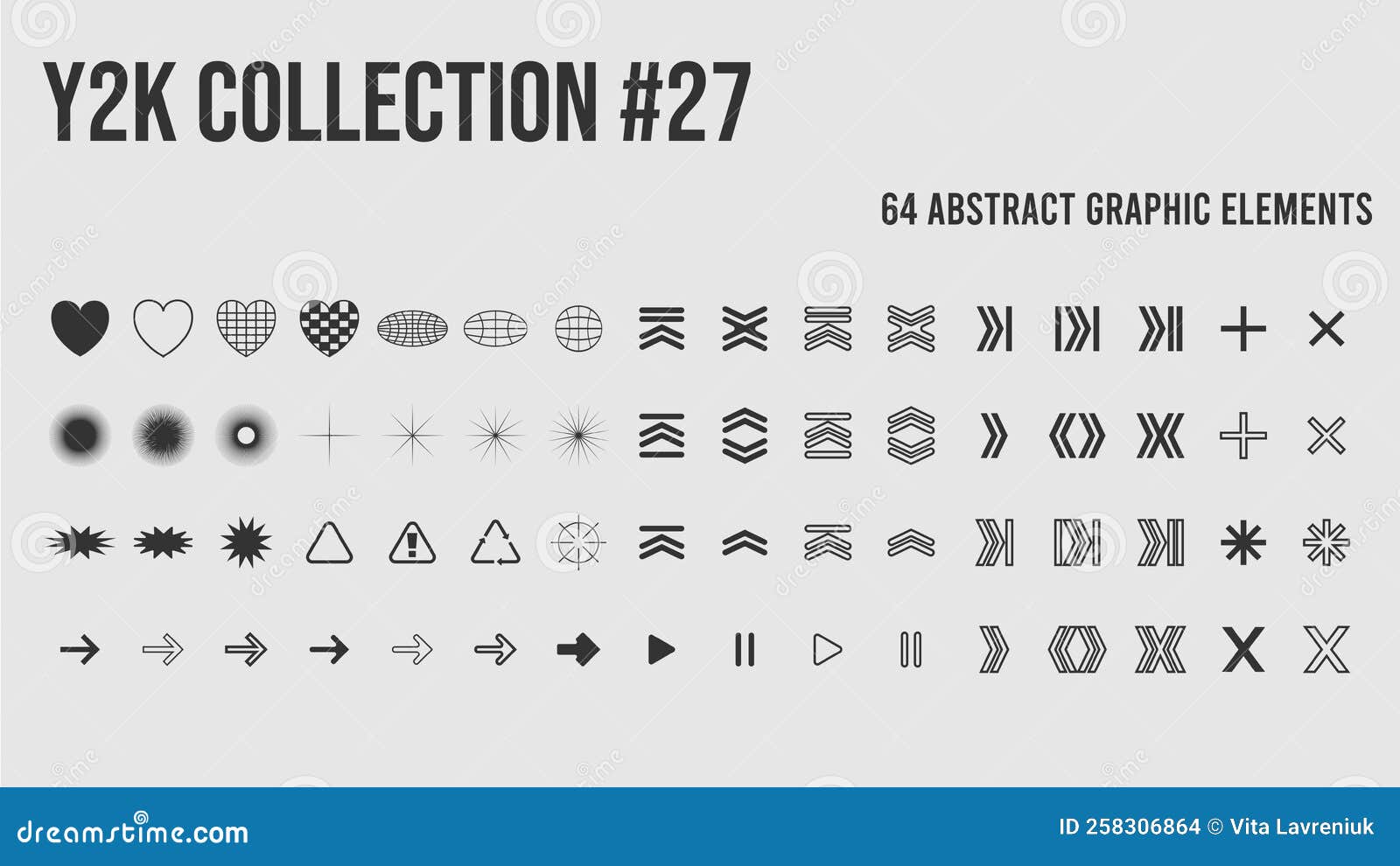 Universal Trendy Geometric Linear Shapes Set Stock Vector ...