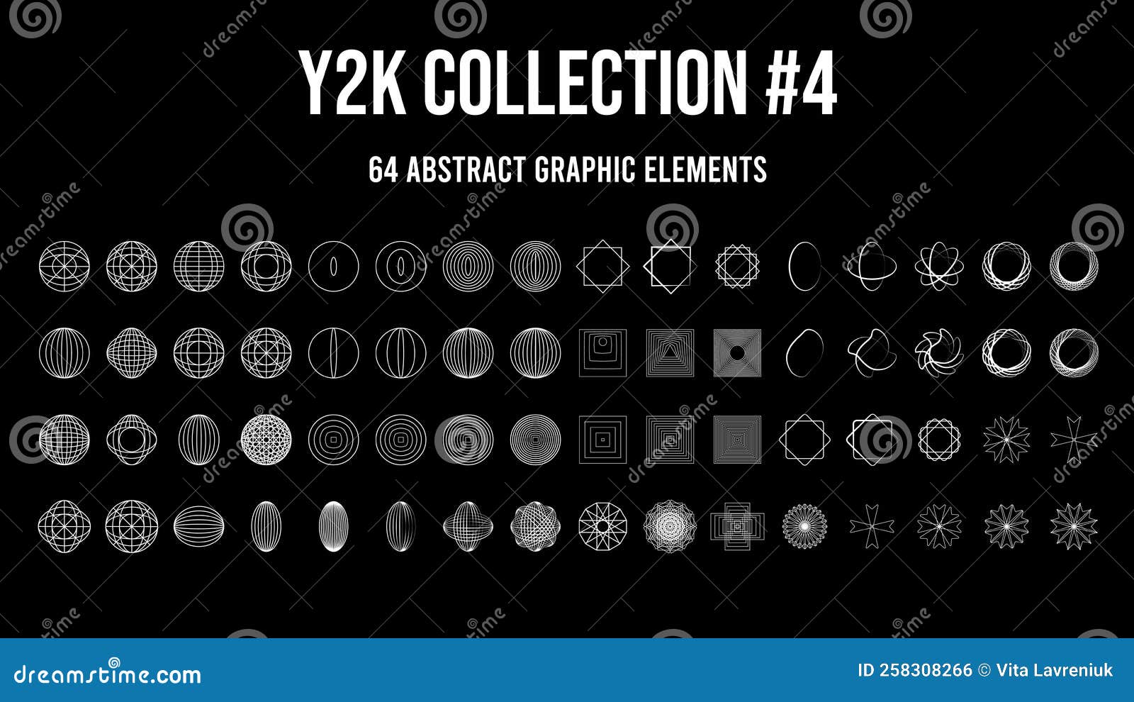 Universal Trendy Geometric Linear Shapes Set Stock Vector ...