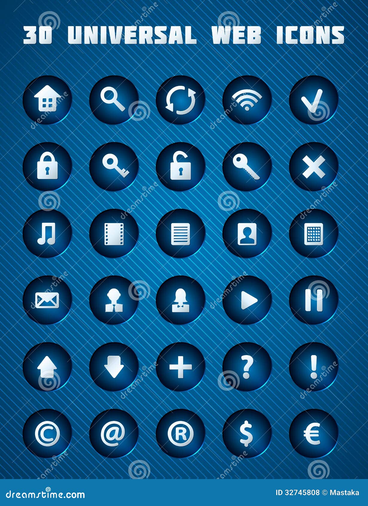 Universal Web Icons. stock vector. Illustration of plus - 32745808