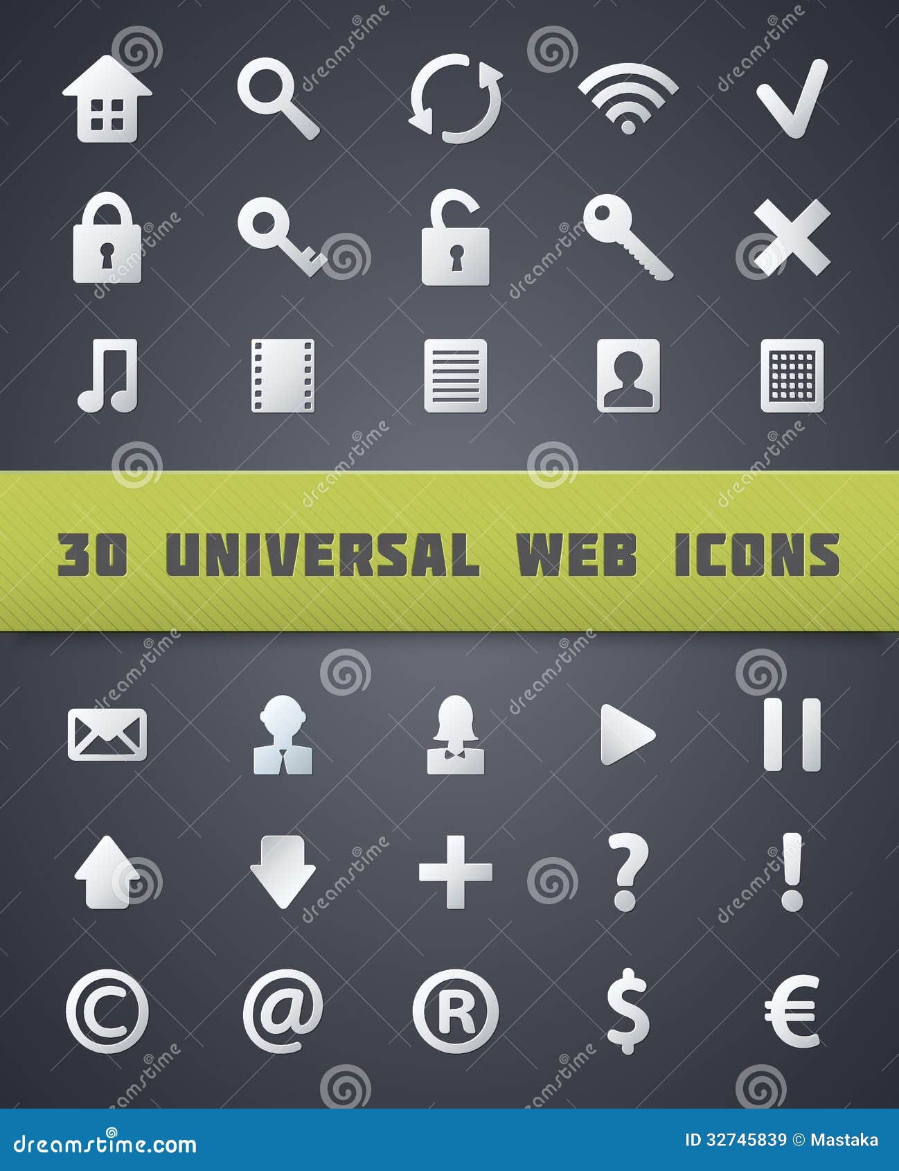Universal Web Icons. stock vector. Illustration of document - 32745839