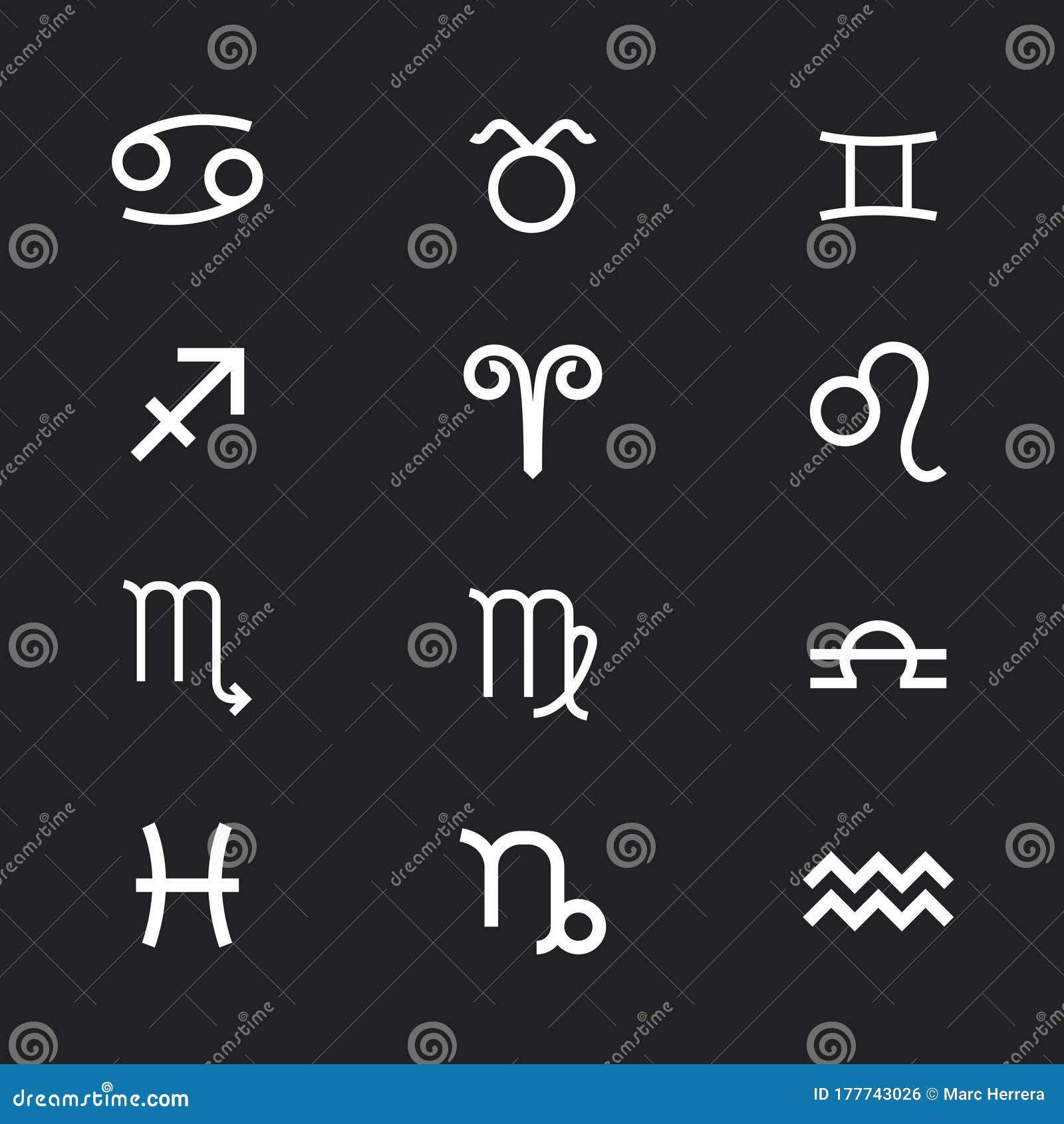 Universal Zodiac Sign Vector Set Stock Illustration - Illustration of ...