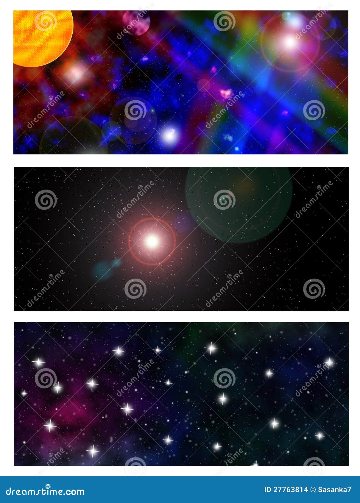 Universe banners stock illustration. Illustration of nebula - 27763814