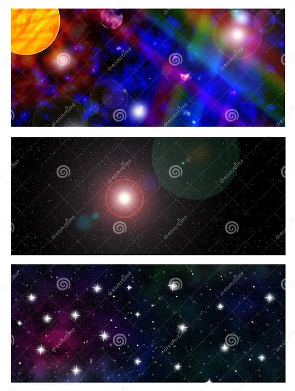 Universe banners stock illustration. Illustration of nebula - 27763814