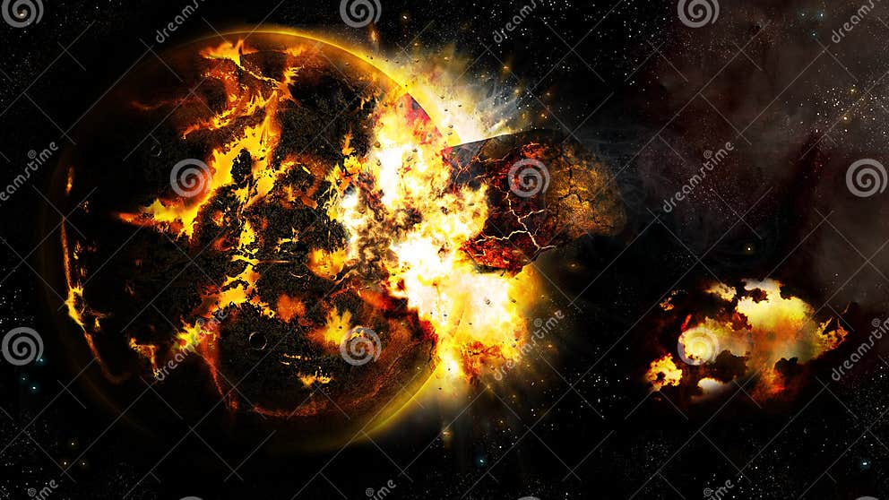 Universe and the Broken Planet 2 Stock Illustration - Illustration of ...