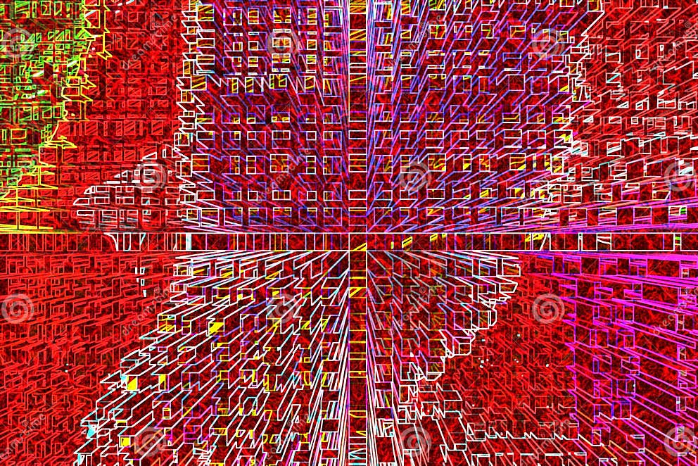 Universe Code 3d Abstract Design Stock Illustration - Illustration of ...