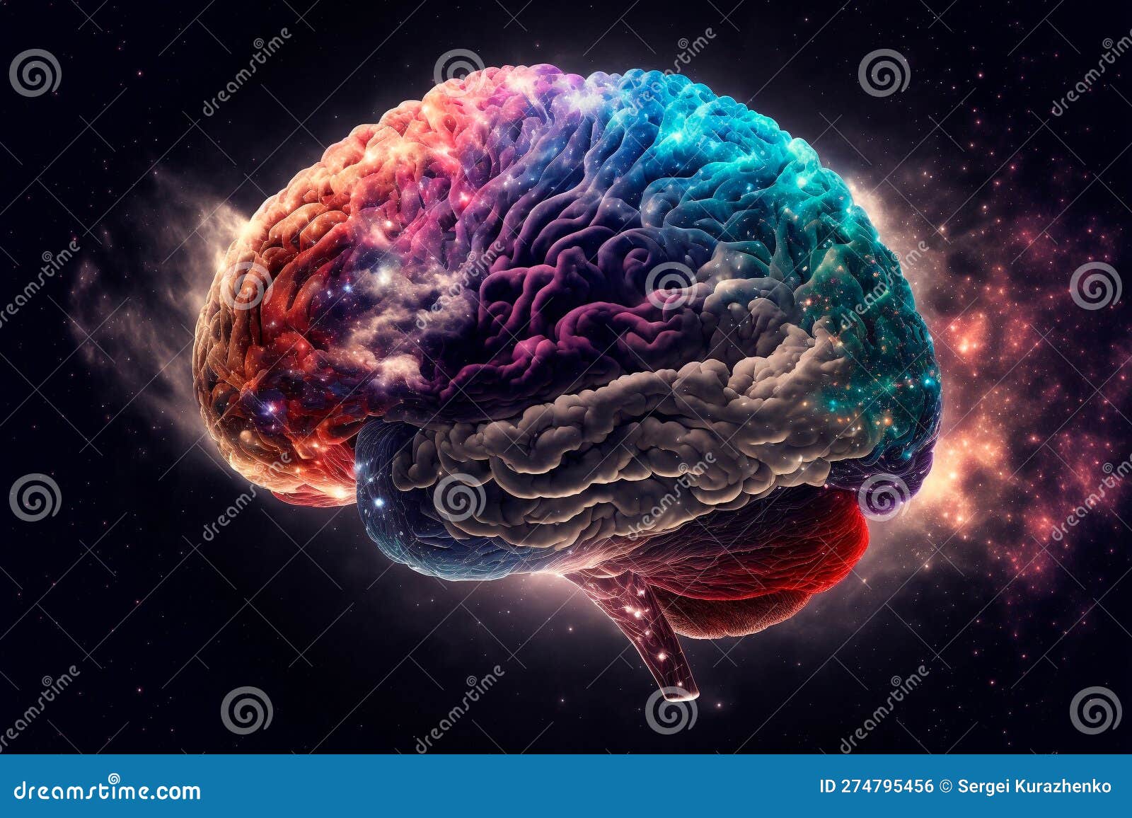 Universe in the Form of a Brain Stock Illustration - Illustration of ...
