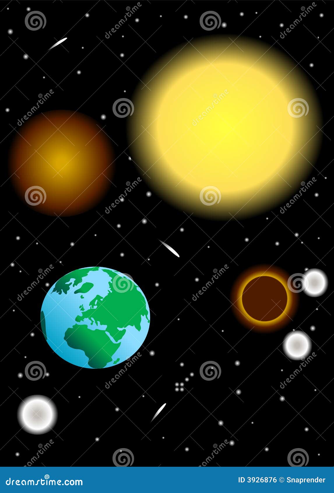 Universe illustration stock vector. Illustration of comets - 3926876