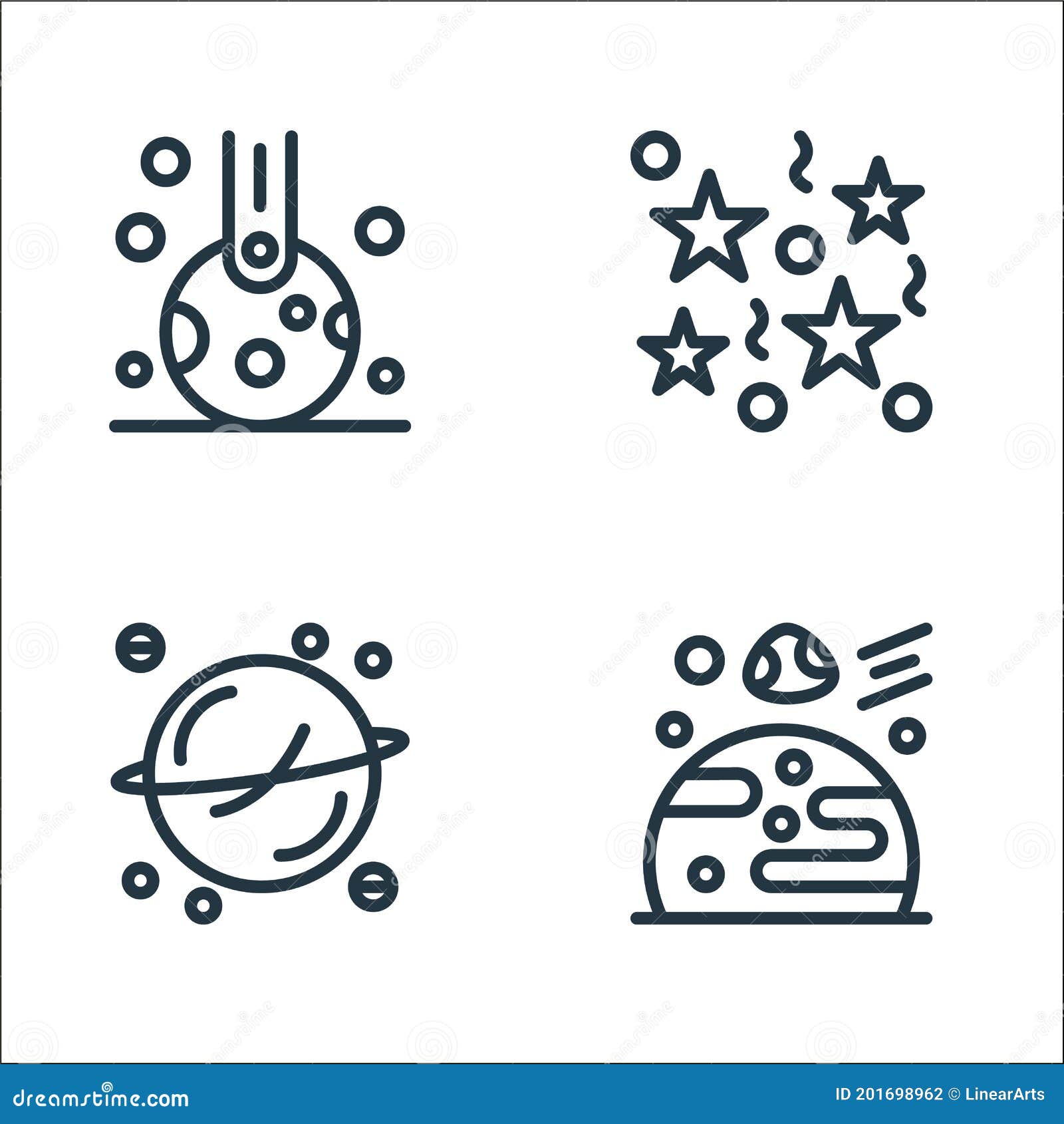 Linear Falling Star Icon From Astronomy Outline Collection. Thin Line ...