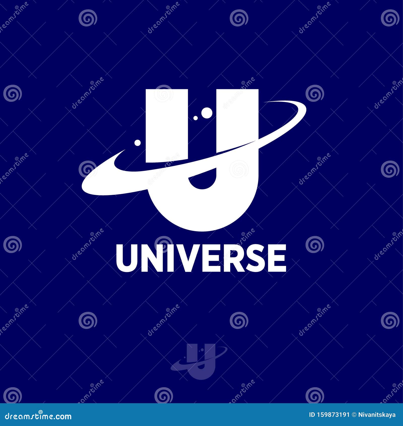 Universe Logo. Contrast U Monogram. Letter U with Orbit and Satellites ...