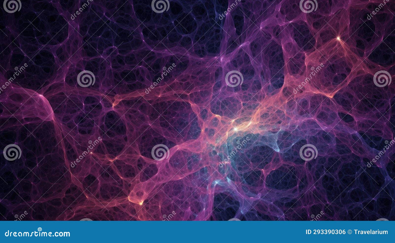 Universe Map Illustration of Matter Distribution in Space, Purple ...