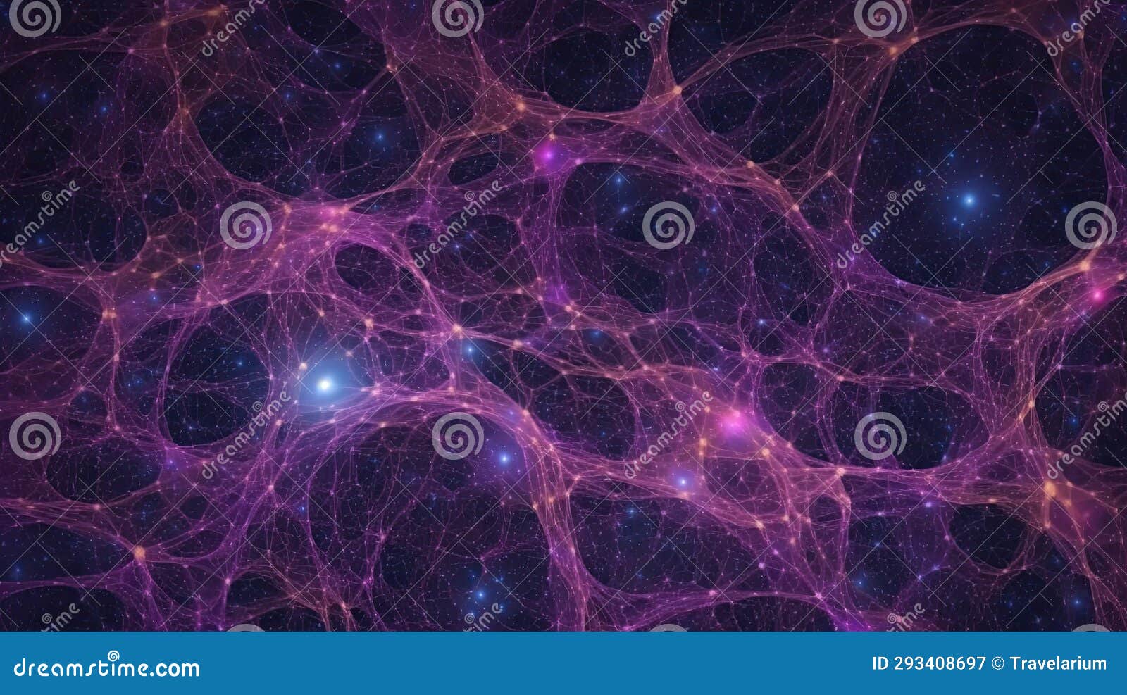 Universe Map Illustration Of Matter Distribution In Space, Purple ...