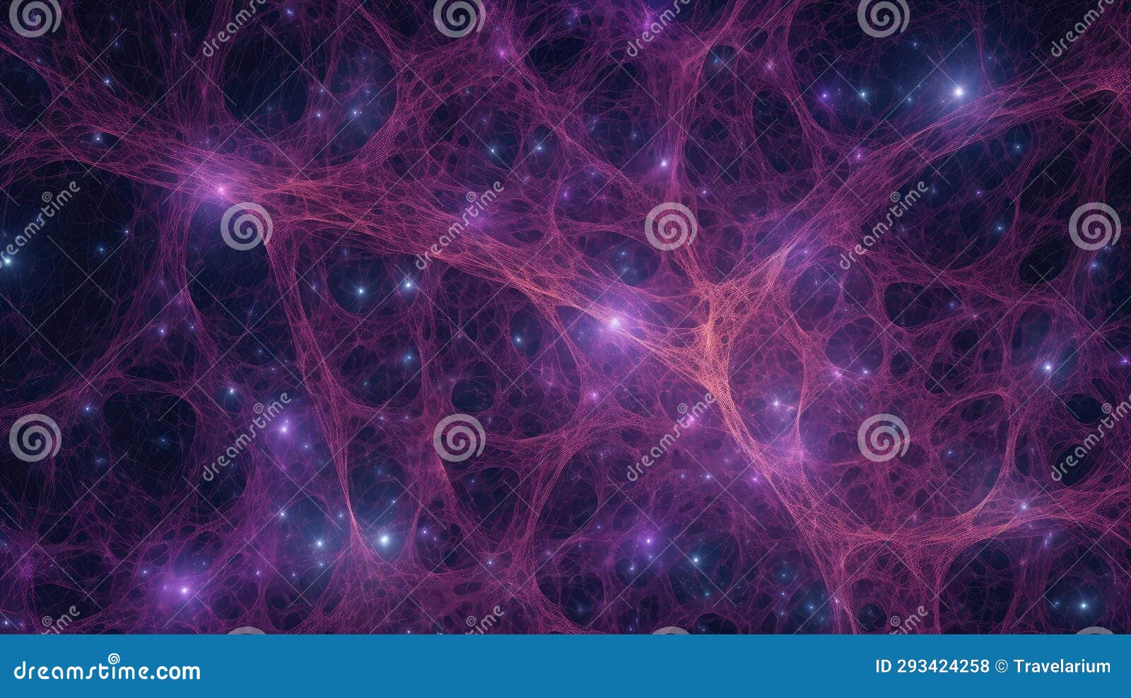 Universe Map Illustration of Matter Distribution in Space, Purple ...