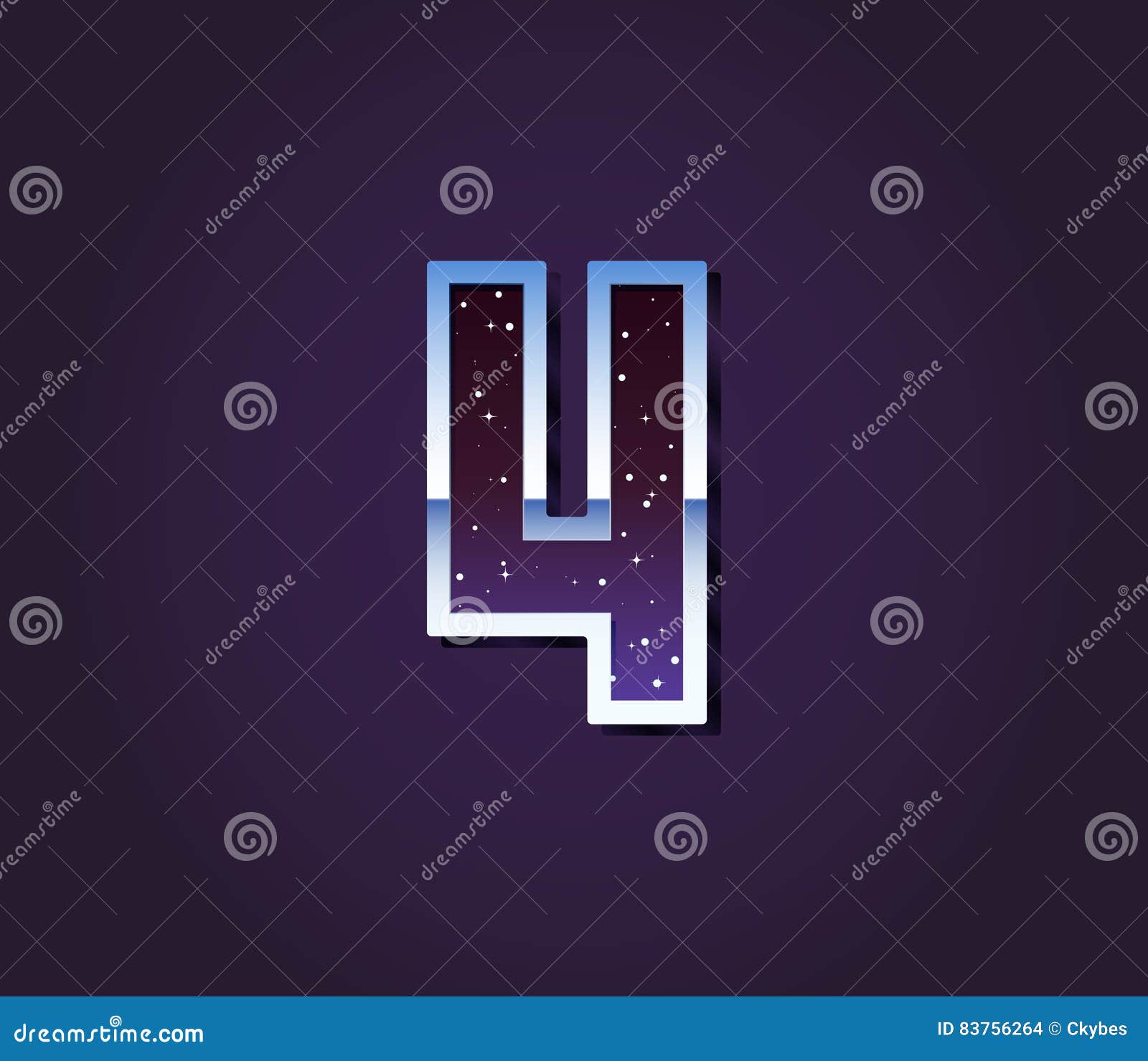 Universe 80s Retro Sci-Fi Font Digit Number Stock Vector - Illustration ...