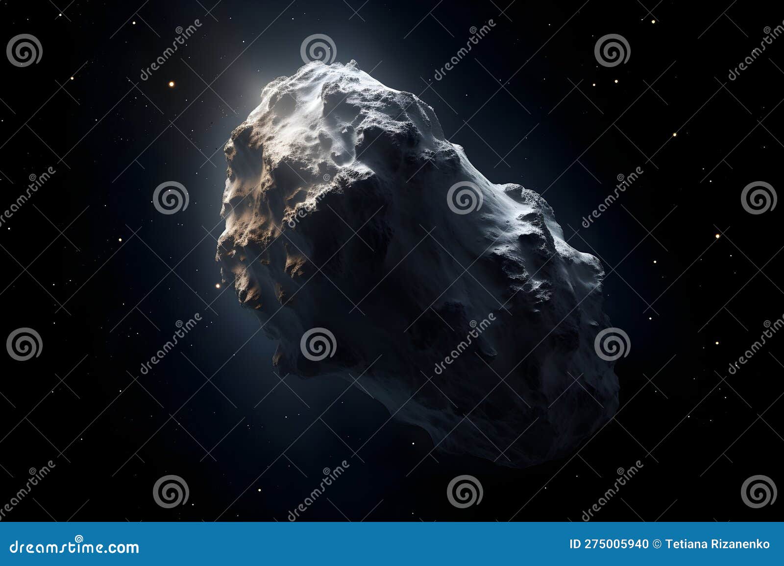 Universe Scene with Asteroid in Outer Space. Generative AI Stock ...