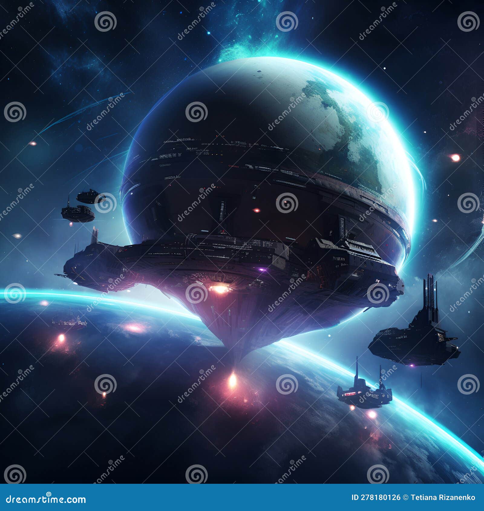 Spaceships And Planets Stock Photography | CartoonDealer.com #72609554