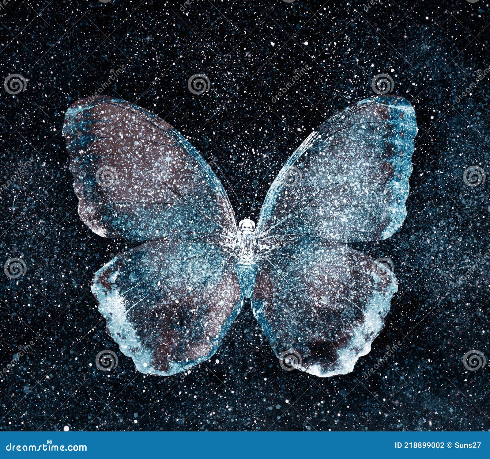 Universe Starry Sky Butterfly Stock Illustration - Illustration of ...