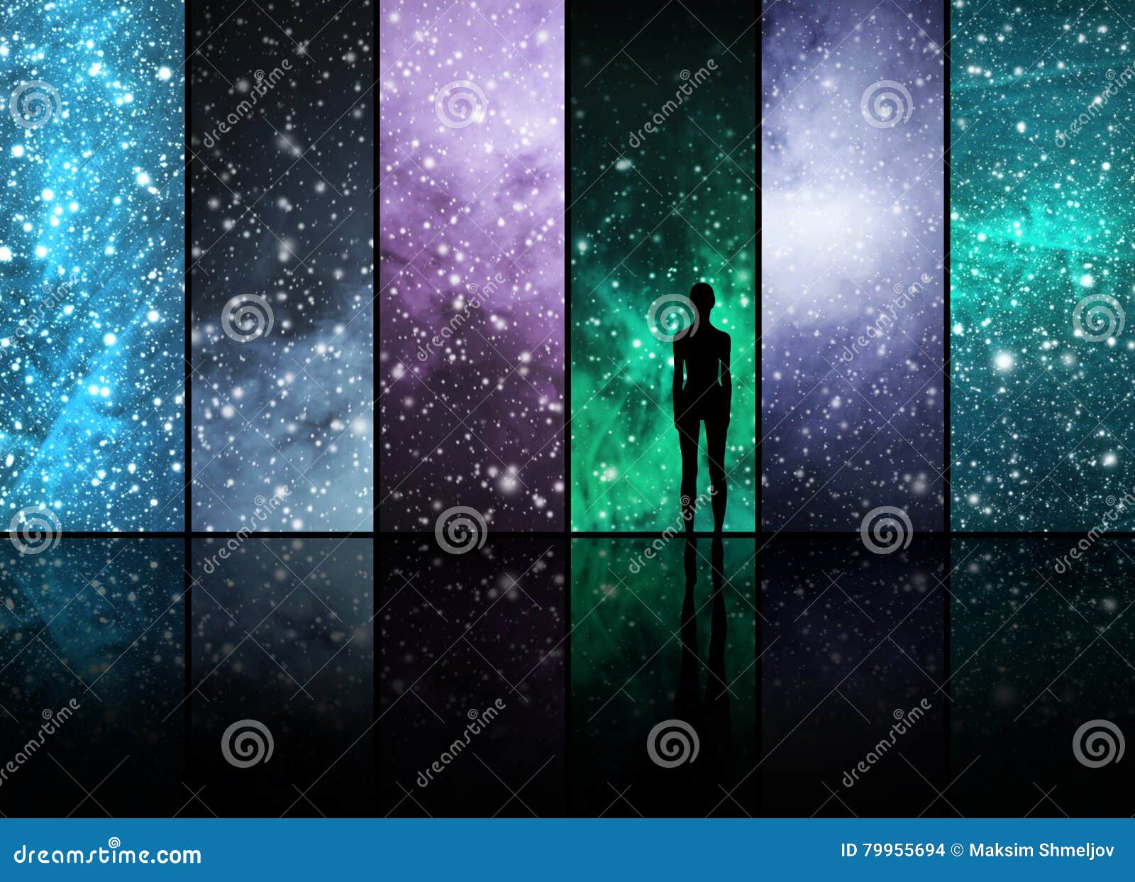 Universe, Stars, Constellations, Planets and a Human Stock Photo ...