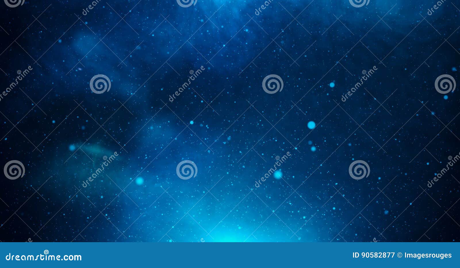 Universe with Stars and Deep Blue Light Stock Image - Image of ...