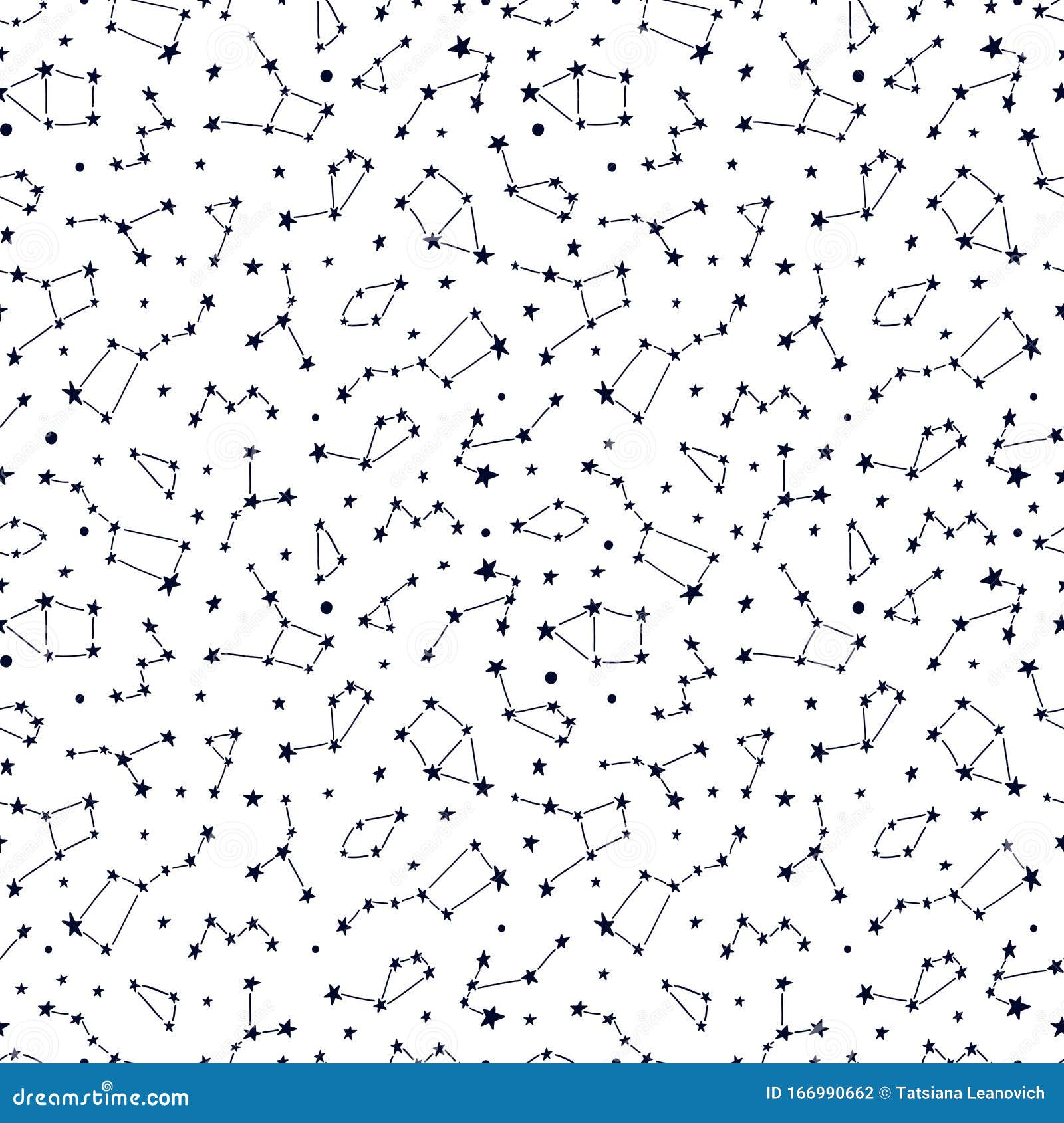 Universe Texture Design. Stylized Night Sky Seamless Pattern with ...