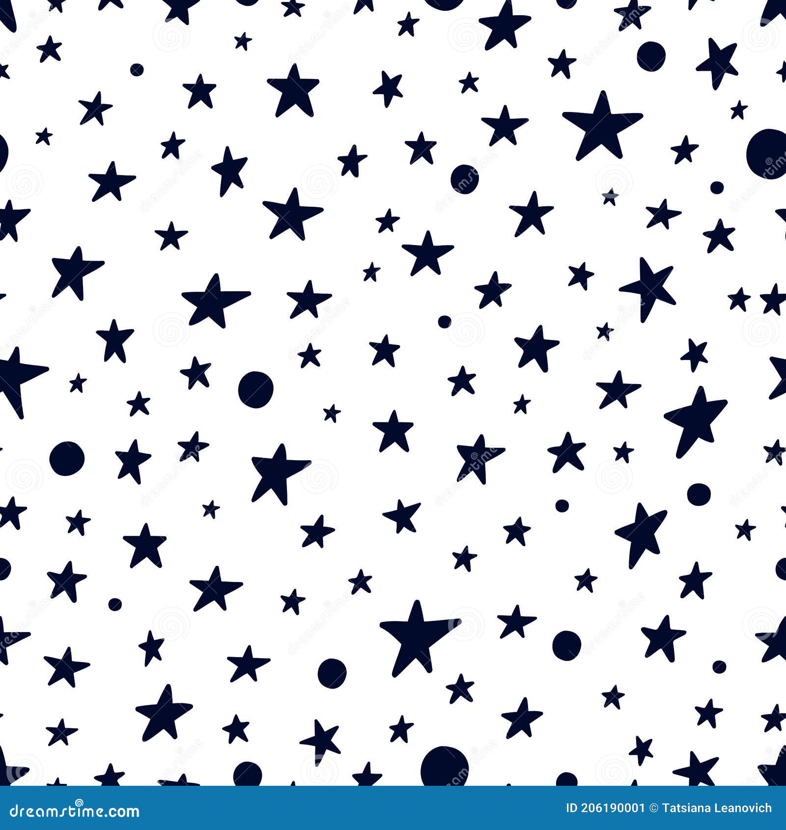 Universe Texture Design. Stylized Night Sky Seamless Pattern with ...