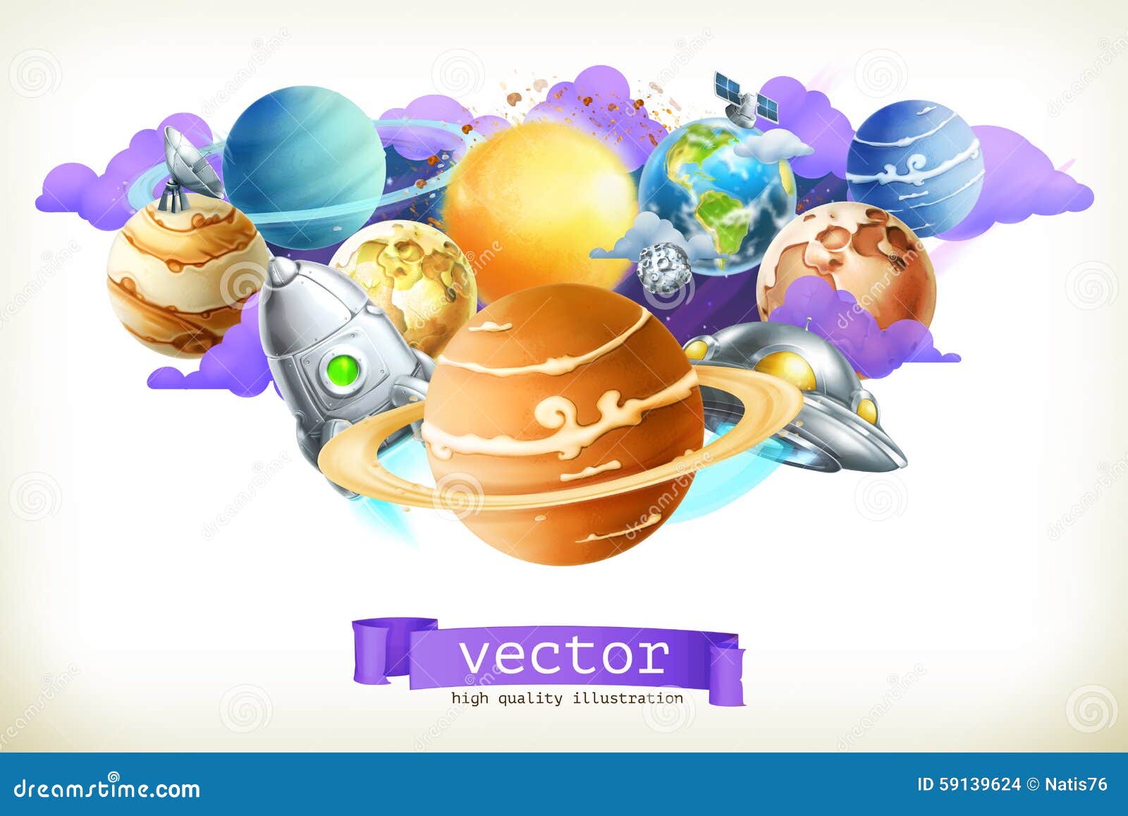 Universe - Vector Logo Concept. Abstract Space Illustration. Solar ...