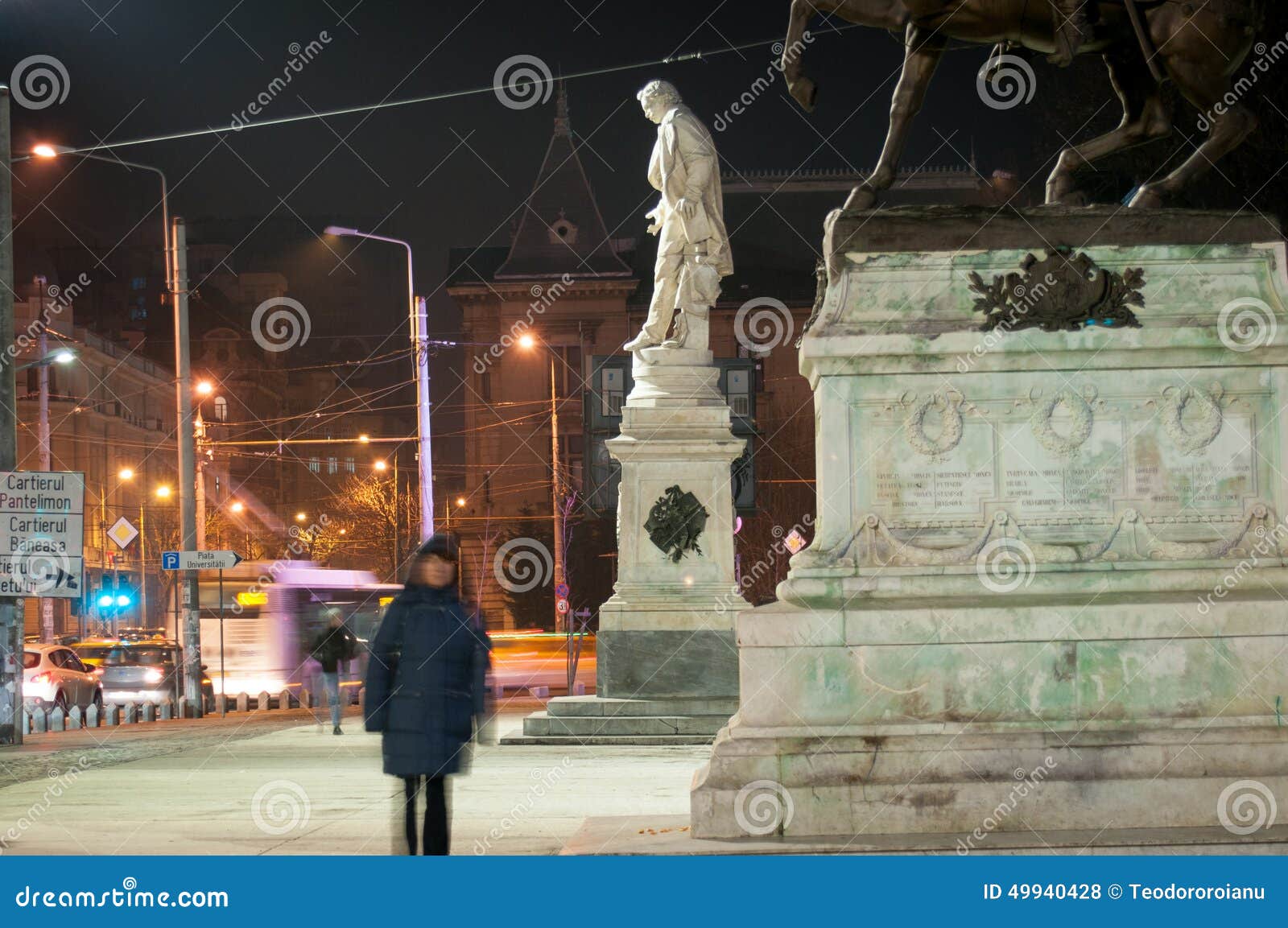 Universitate Square Statues Editorial Stock Photo - Image of station ...