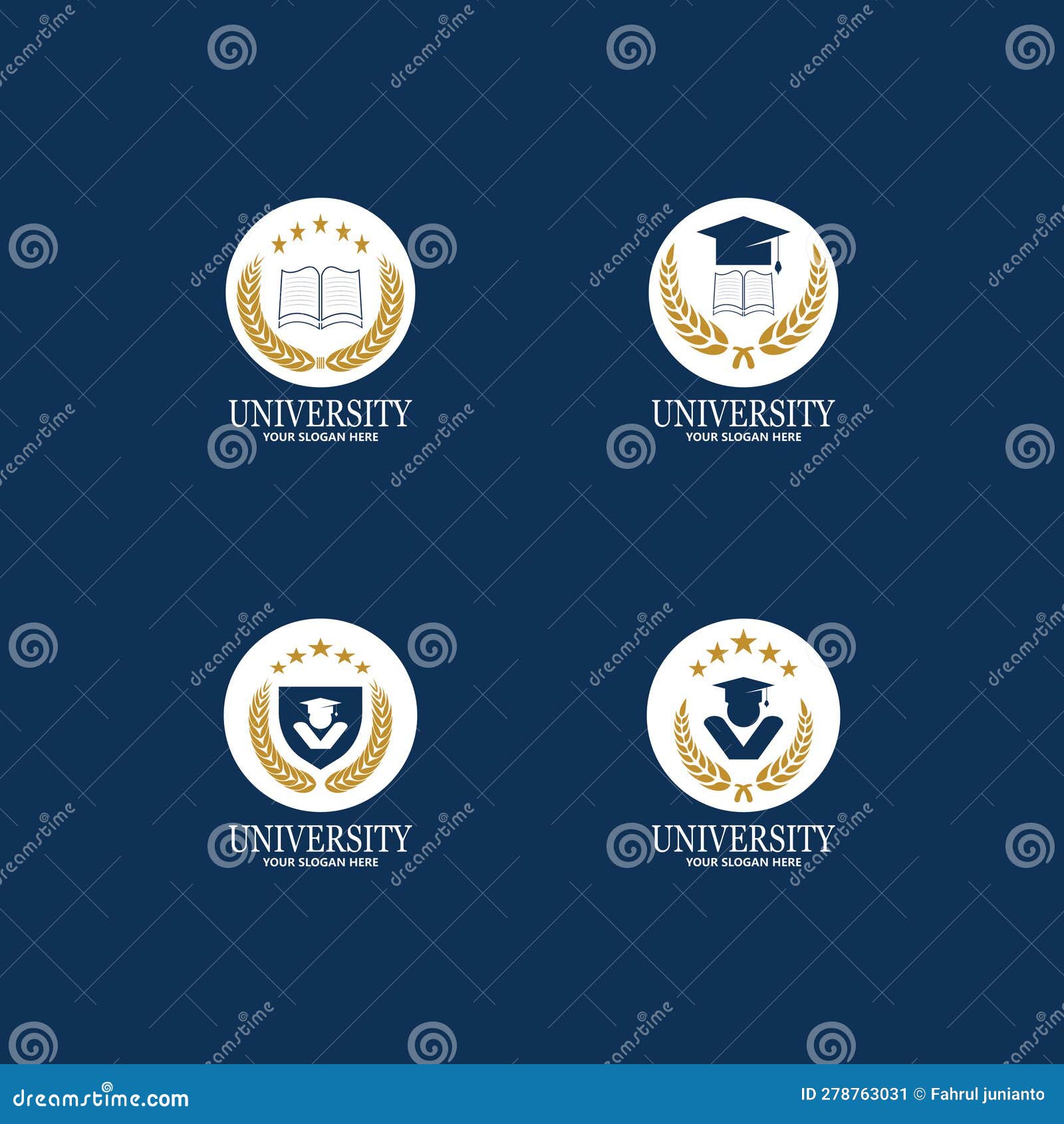 University Academy School and Course Logo Design Template Stock ...