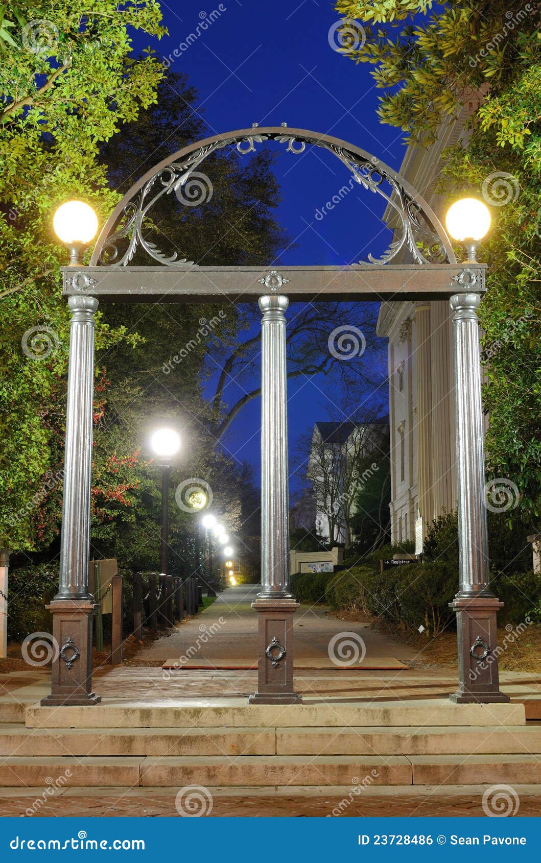 University Arch stock photo. Image of twilight, night - 23728486