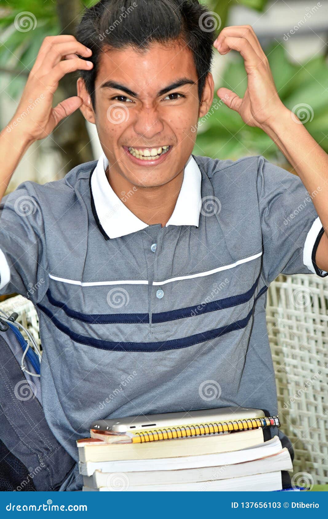 University Asian Student Under Stress Stock Image - Image of collegiate ...