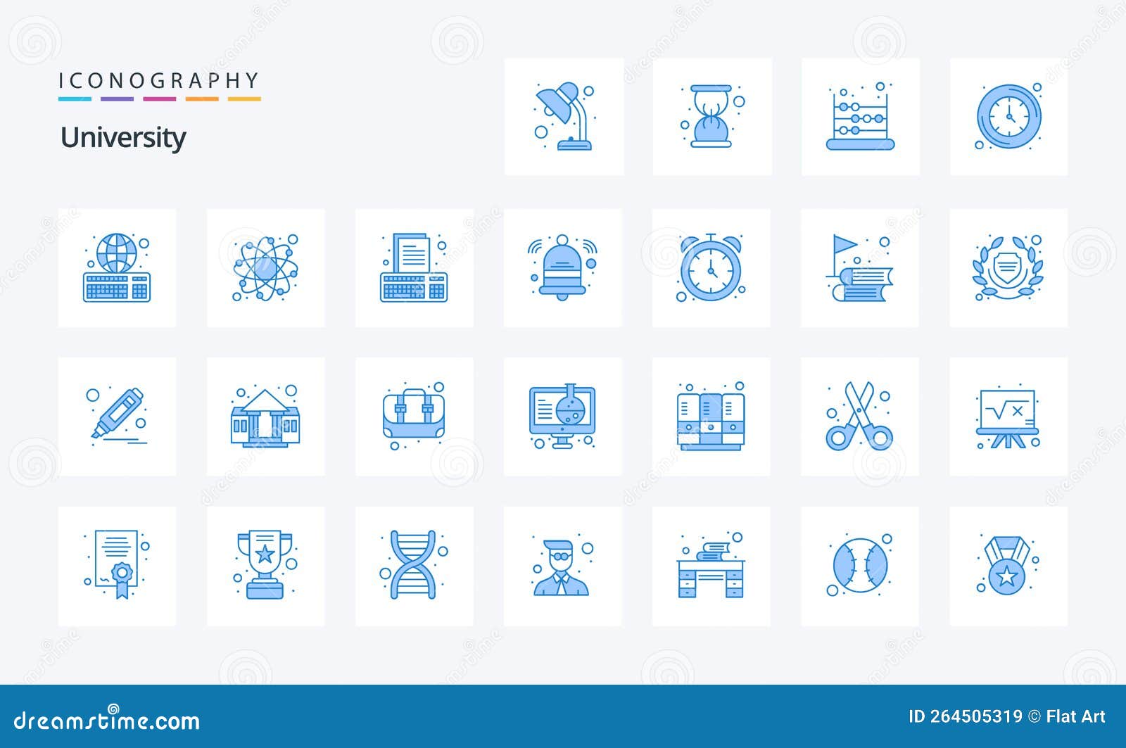 25 University Blue Icon Pack Vector Icons Illustration Stock Vector
