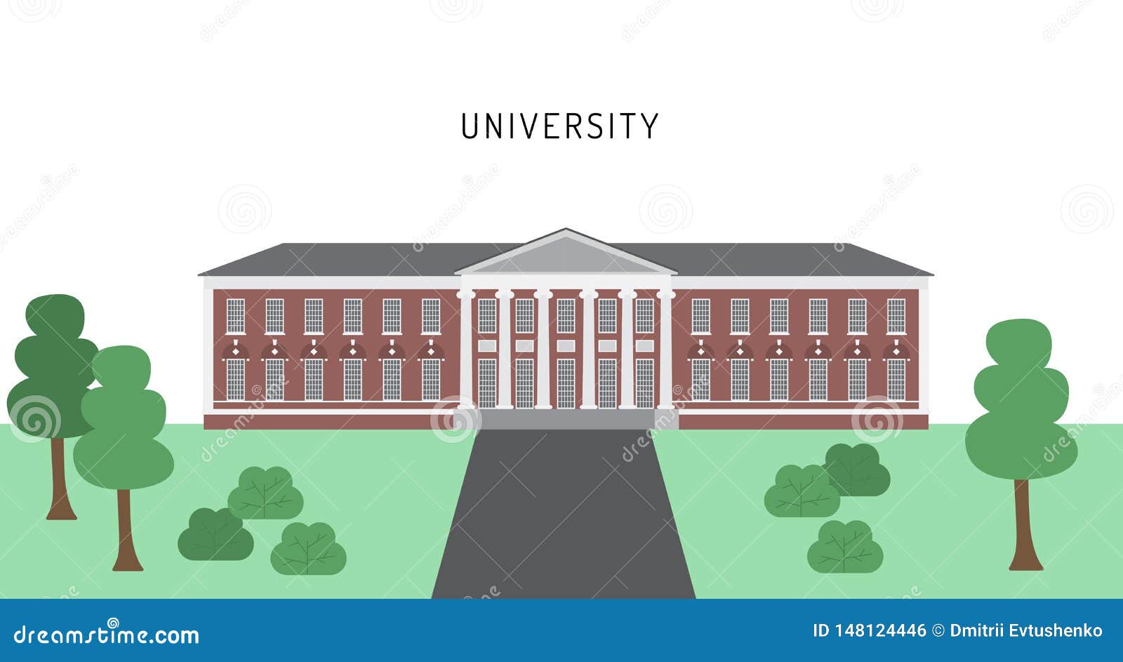 University Building in a Flat Style Vector Stock Vector - Illustration ...