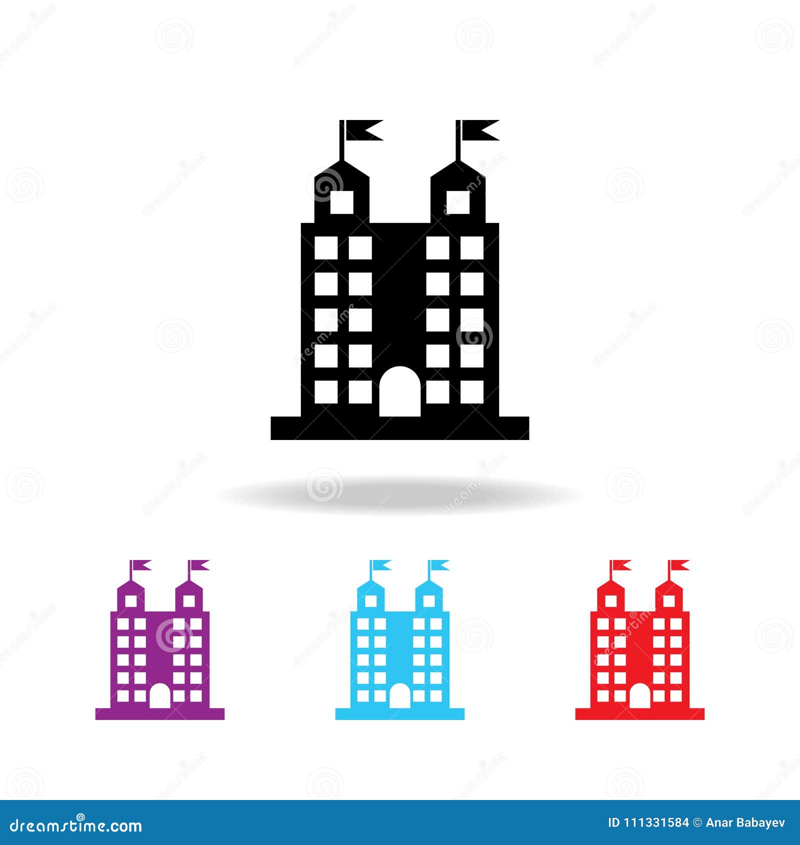University Building Icon. Elements of Building in Multi Colored Icons ...