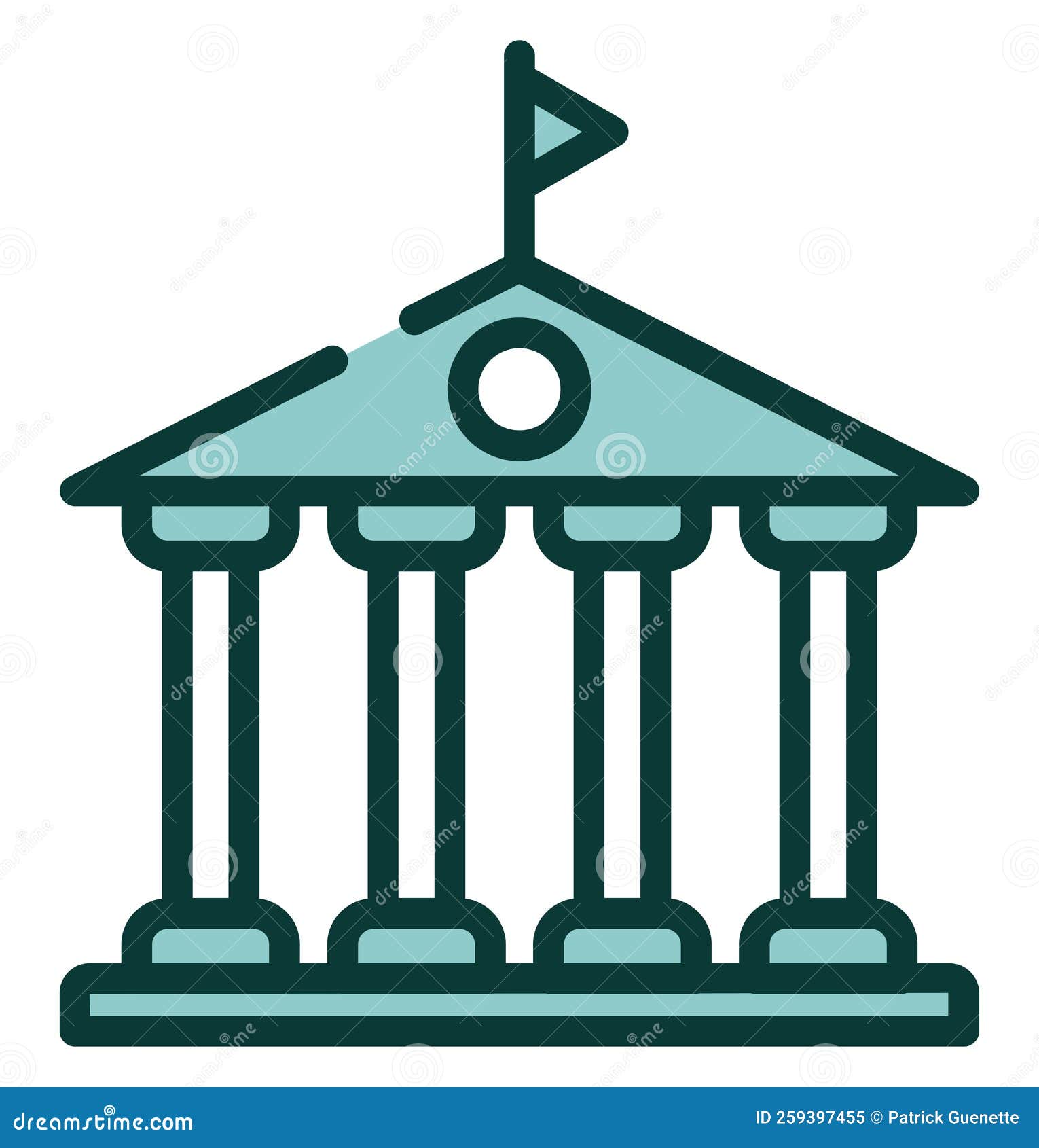 University building, icon stock vector. Illustration of vector - 259397455