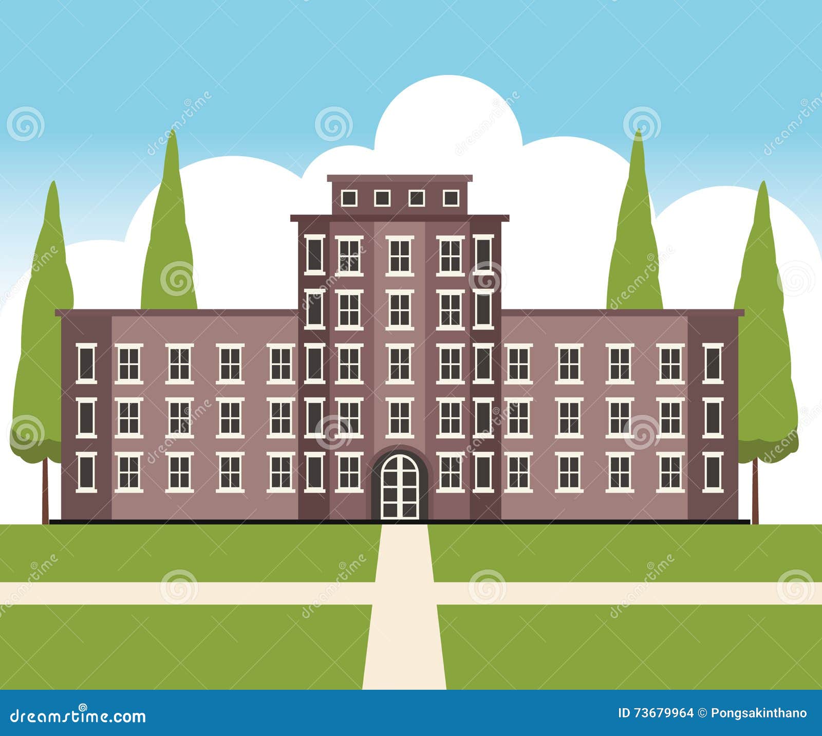 University Building Vector Design Stock Vector - Illustration of ...