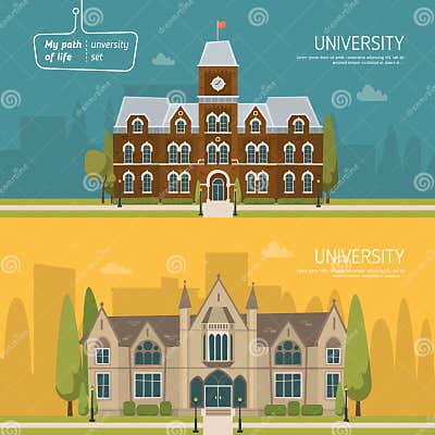 University Building Vector Illustration Stock Vector - Illustration of academic, college: 66744677