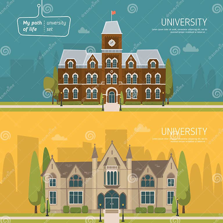 University Building Vector Illustration Stock Vector - Illustration of ...