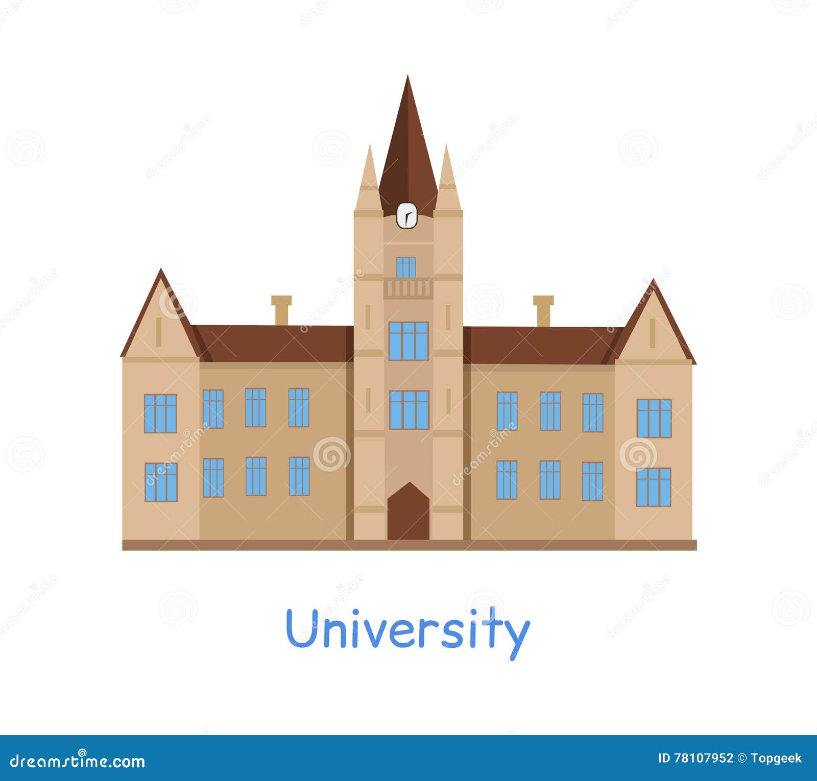 University Building on White Stock Vector - Illustration of knowledge ...